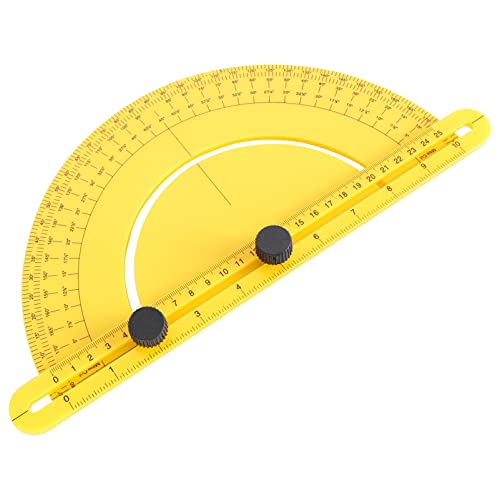 DOITOOL 180 Universal Goniometer Angle Finder Tool Multitools Rotary Protractor Goniometer Ruler Metal Protractor Rotating Angle Measure Protractor Arm Swing Stainless Steel To Rotate Abs