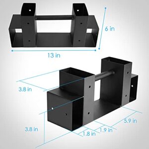 Heavy Duty steel Firewood Storage Rack for Outdoor, Black Metal Coated Firewood Log Holder for Indoor Fireplace, Firewood Bracket Kit (Set of 2 Packs) with 25 Screws, Suitable for Different Lengths