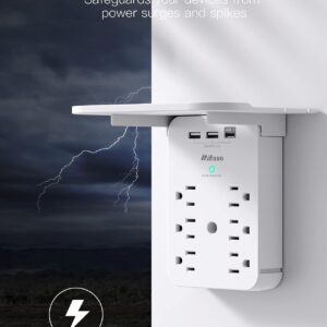 Wall Outlet Extender, Surge Protector with USB Smart Charging