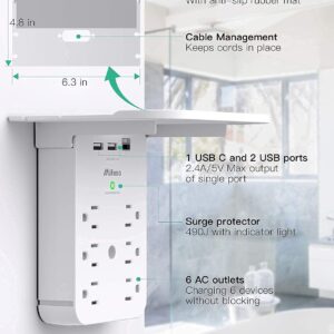 Wall Outlet Extender, Surge Protector with USB Smart Charging