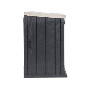 Toomax Stora Way All-Weather Outdoor Horizontal 6' x 3.5' Storage Shed Cabinet for Trash Can, Garden Tools, & Yard Equipment, Taupe Gray/Brown