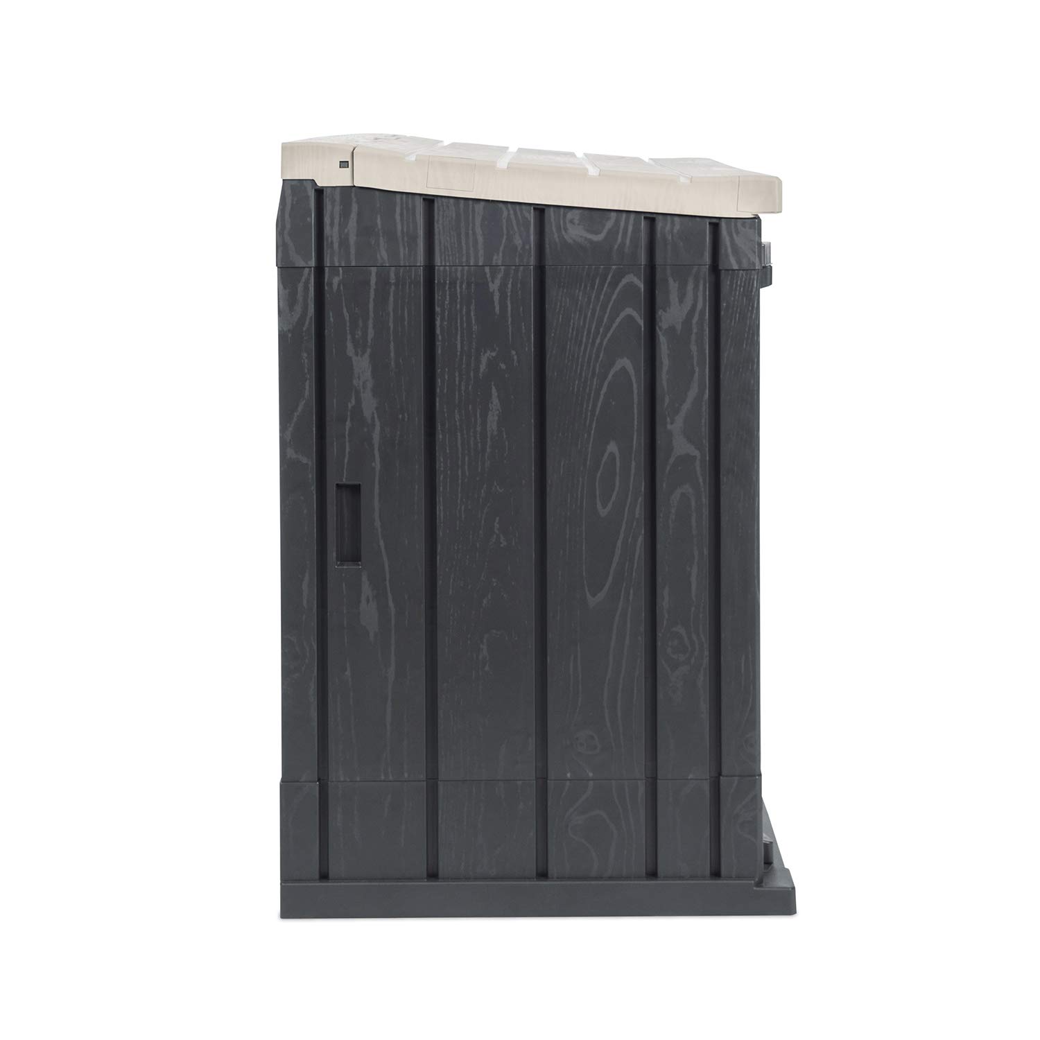 Toomax Stora Way All-Weather Outdoor Horizontal 6' x 3.5' Storage Shed Cabinet for Trash Can, Garden Tools, & Yard Equipment, Taupe Gray/Brown