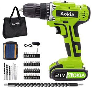 aokia cordless weed wacker set: 12v electric driver tool kit string trimmer 3/8-inch keyless chuck 1500rpm variable speed cutting wall wood metal 43pcs wacker bit