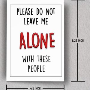 AUDIOWAVE PRINTING Please do not leave me ALONE with these people | Farewell Card | Funny Farewell Card | Retirement Card | Leaving Work New Job | Blank Card