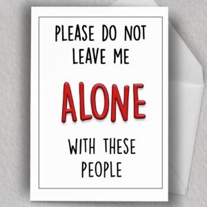 AUDIOWAVE PRINTING Please do not leave me ALONE with these people | Farewell Card | Funny Farewell Card | Retirement Card | Leaving Work New Job | Blank Card