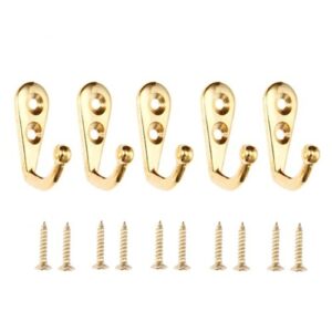 ANYUFEI 5Pcs Wall Hanger Curved Buckle Horn Lock Clasp Hook Zinc Alloy Door Wall Hooks Hanger Black/Gold/Silver/Bronze w/Screws (Size : B)