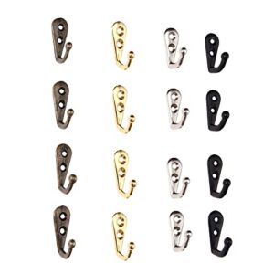 ANYUFEI 5Pcs Wall Hanger Curved Buckle Horn Lock Clasp Hook Zinc Alloy Door Wall Hooks Hanger Black/Gold/Silver/Bronze w/Screws (Size : D)