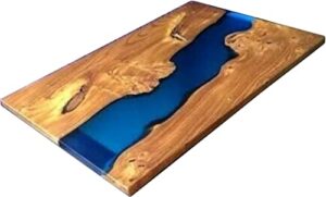 epoxy table, epoxy resin river table, live edge wooden table, natural wood,dining table, natural epoxy table, resin table 54x27 inch