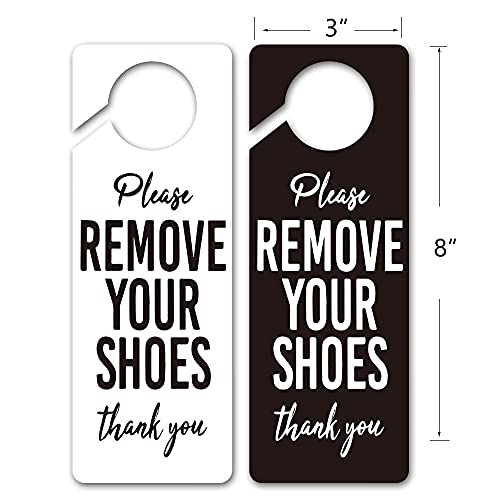 Funny Please Remove Your Shoes Door Hanger Sign, 2 Pack(Double Sided) Please Do Not Disturb, Funny Office Decoration, Ideal for Offices, Spa Treatment, Hotels or During Therapy, Counseling Sessions