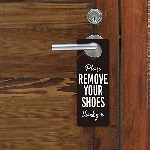 Funny Please Remove Your Shoes Door Hanger Sign, 2 Pack(Double Sided) Please Do Not Disturb, Funny Office Decoration, Ideal for Offices, Spa Treatment, Hotels or During Therapy, Counseling Sessions