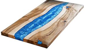 epoxy table, epoxy resin river table, live edge wooden table, natural wood,dining table, natural epoxy table, resin table 54x27 inch