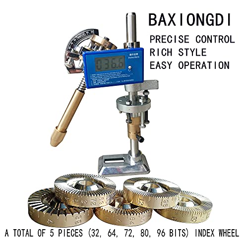 BAXIONGDI digital angle facet manipulator with 5 index wheels (32,64,72,80,96),angle positioning robot arm,multi-height positioning manipulator,for jewelry, jade, gem adjust angles grinding&polishing