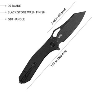 KUBEY Drake KU310F Gentlemans Everyday Carry, 7.87" Pocket Folding Knife with Tanto Blade and G10 Handle with Reversible Deep Carry Clip Good for Edc Outdoor Hiking and Hunting