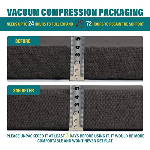 mudilun Bench Cushions,Bench Cushion for Indoor Furniture,70D Thickened Foam,31.4x11.8x1.96in with Ties Patio Cushions with Zipper,Soft Sofa Seat Cushion,Gray Patio Swing Pads