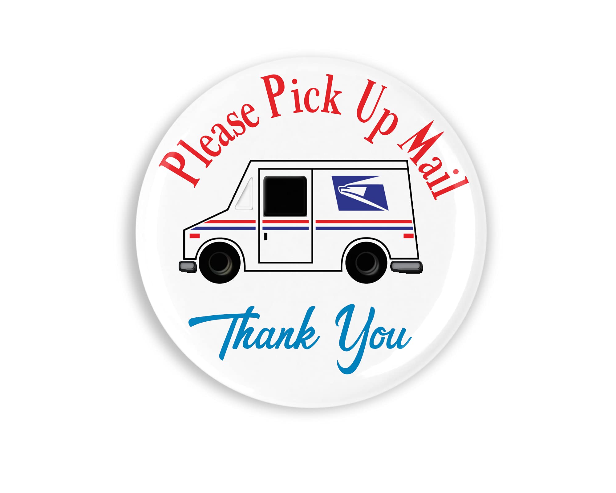 Cute US Mail Truck Outgoing Mail Magnet Please Pick Up Mailbox Magnet 2.25 Inch Round