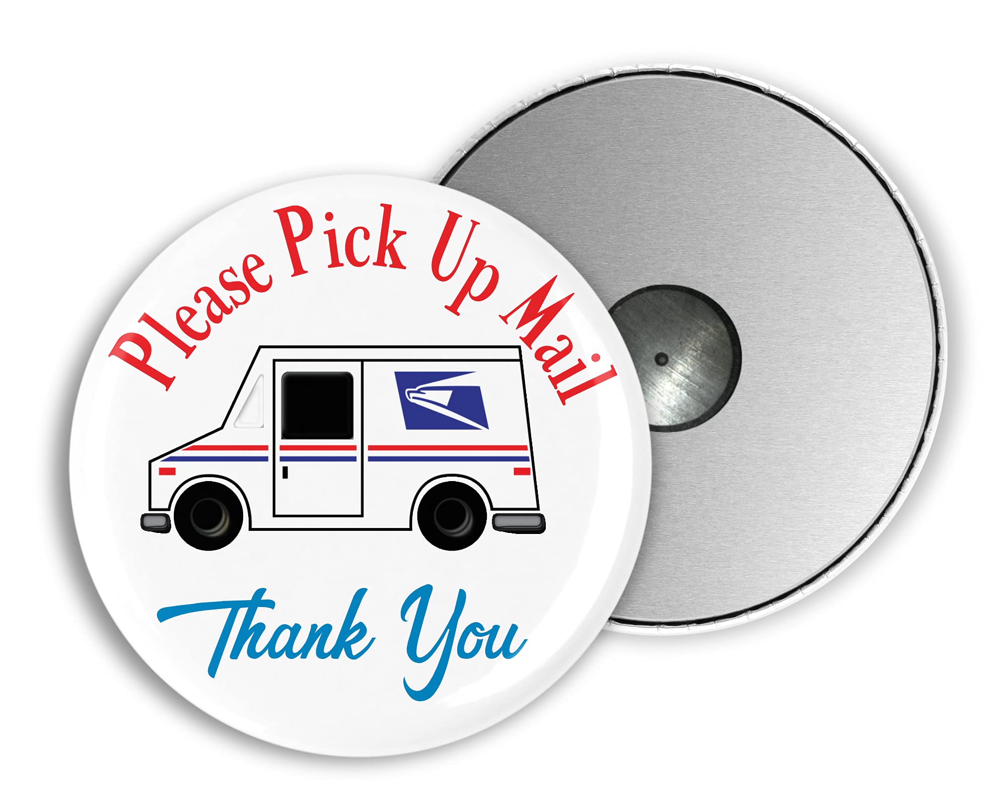 Cute US Mail Truck Outgoing Mail Magnet Please Pick Up Mailbox Magnet 2.25 Inch Round