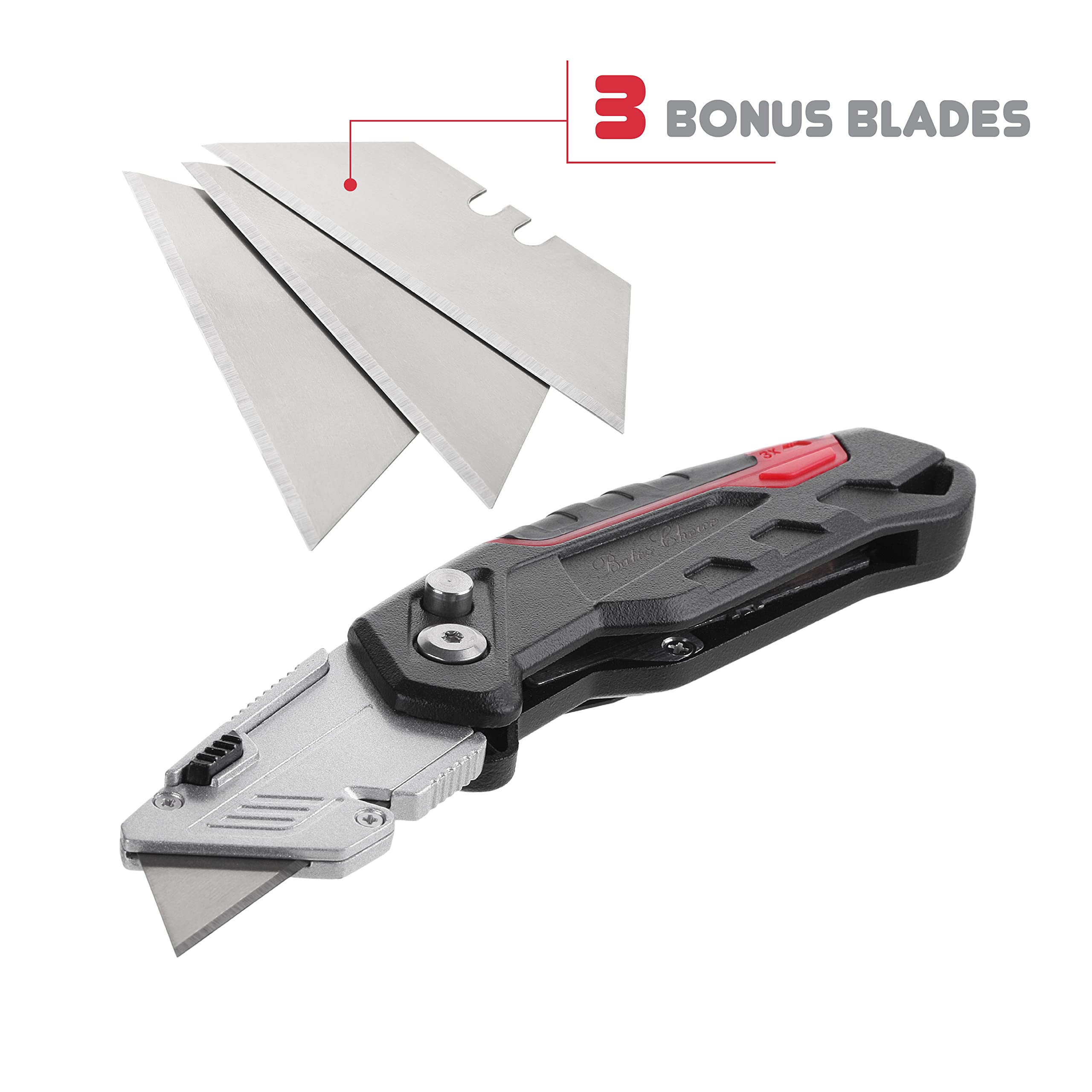 Bates- Box Cutter, Utility Knife, Box Cutter Knife, Folding Box Cutter, Razor Knife, Box Cutter Folding, Box Cutter With 3 Extra Blades, Folding Knife, Box Cutter Retractable, Folding Utility Knife