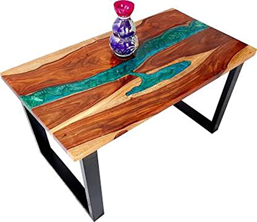 Epoxy Table, Live Edge Wooden Table, Epoxy Resin River Table, Natural Wood,Dining Table, Natural Epoxy Table, Resin Table 42" x 24" Inch