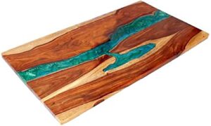 epoxy table, epoxy resin river table, live edge wooden table, natural wood,dining table, natural epoxy table, resin table 54x27 inch