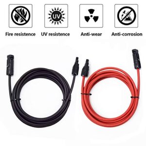 BEAYFILY 10AWG Solar Extension Cable Wire,Solar Panel Adaptor Cable with Male and Female Weatherproof Connector (10 Ft)