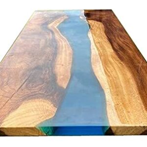 Epoxy Table, Live Edge Wooden Table, Epoxy Resin River Table, Natural Wood,Dining Table, Natural Epoxy Table, Resin Table 42" x 24" Inch