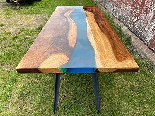 Epoxy Table, Live Edge Wooden Table, Epoxy Resin River Table, Natural Wood,Dining Table, Natural Epoxy Table, Resin Table 42" x 24" Inch