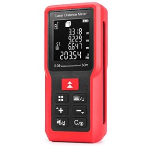 laser distance meter,laser measure tool 196ft/60m area volume pythagorean laser rangefinder,high precision portable range finder with digital level for measuring distance,m/in/ft,100 data set storage