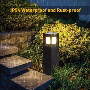 Linkmoon Solar Landscape Path Light with IP54 Waterproof Luxury 3000K LED Lighting, 32 Inches Modern Outdoor Bollard Lighting for Lawn, Patio, Courtyard and Driveway Decoration