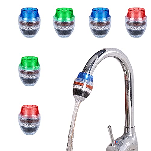 6 Pcs Faucet Mount Filters, Heavy Metal Hard Water Activated Carbon Purifier Kitchen Filtration Tap Clean Purifier Filter Activated Carbon Faucets Fits Faucets for Kitchen Bathroom