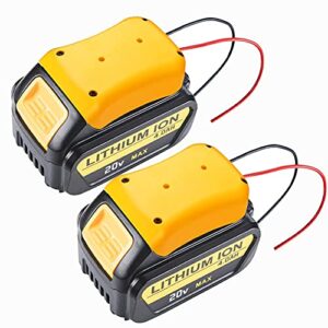 2 packs upgrade for dewalt battery adapter power source mount for dewalt 20v battery adaptor dock with wires battery converter connector diy power wheel adapter truck robotics toys