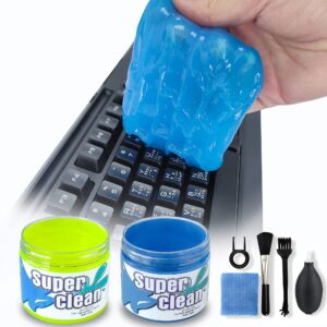 2 pack keyboard cleaner, dust cleaning gel with 5 keyboard cleaning kit detailing cleaning putty for car dash & vent universal office electronics cleaning kit laptop, calculators, speakers & printers