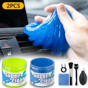 2 Pack Keyboard Cleaner, Dust Cleaning Gel with 5 Keyboard Cleaning Kit Detailing Cleaning Putty for Car Dash & Vent Universal Office Electronics Cleaning Kit Laptop, Calculators, Speakers & Printers