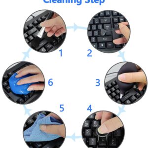 2 Pack Keyboard Cleaner, Dust Cleaning Gel with 5 Keyboard Cleaning Kit Detailing Cleaning Putty for Car Dash & Vent Universal Office Electronics Cleaning Kit Laptop, Calculators, Speakers & Printers