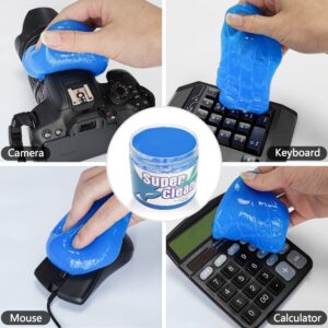 2 Pack Keyboard Cleaner, Dust Cleaning Gel with 5 Keyboard Cleaning Kit Detailing Cleaning Putty for Car Dash & Vent Universal Office Electronics Cleaning Kit Laptop, Calculators, Speakers & Printers