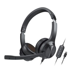 creative chat usb on-ear headset with swivel-to-mute noise-cancelling boom mic, mic-monitoring, smartcomms kit, playback and calls control for pc, mac, consoles