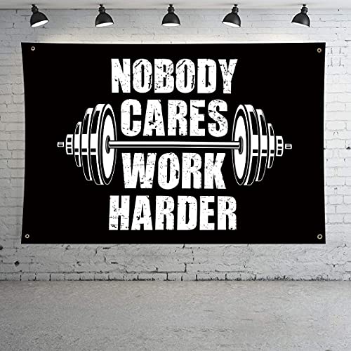 Nobody Cares Work Harder Flag Banner, 3x5 ft Fade Resistant Garden Flag for Yard Parade House Party Home Outdoor and Indoor Decor (Nobody)