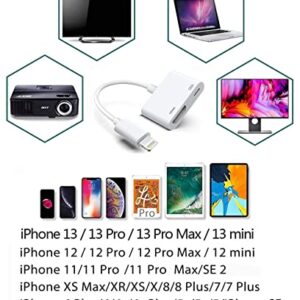 Apple Lightning to HDMI Adapter, Digital AV Audio Dongle, 1080P Sync Screen Cable for iPhone, iPad, iPod to TV/Projector/Monitor, MFi Certified Video Converter