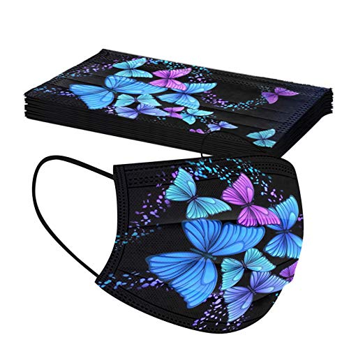 GAGAMO 50PC Black Butterfly Disposable Face Cover