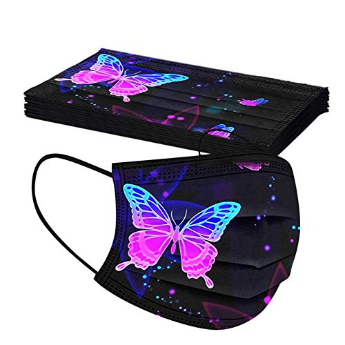 GAGAMO 50PC Black Butterfly Disposable Face Cover