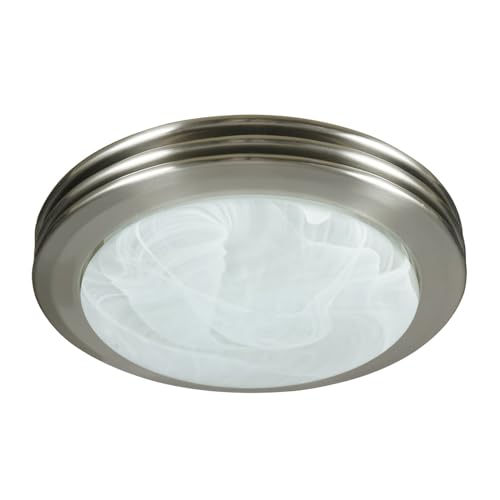 Good Housekeeping Yorkshire Decorative Bathroom Ventilation Exhaust Fan with Lighting, Brushed Nickel