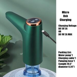 Water Bottle Pump for 5 Gallon Water Bottle Dispenser Pump SystemUSB Charging Automatic Drinking Water Pump Portable Electric Water Dispenser (Green)