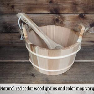 HSE Cedar Sauna Bucket & Ladle (4L, Red Cedar)