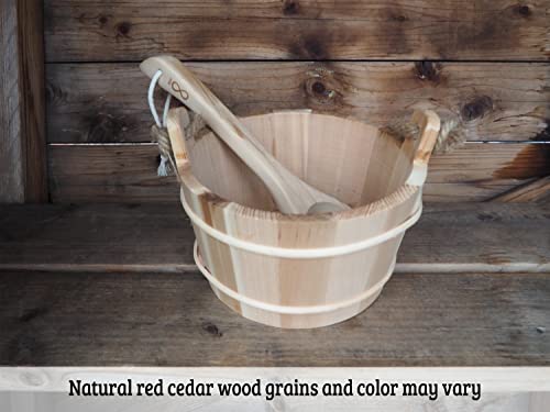 HSE Cedar Sauna Bucket & Ladle (4L, Red Cedar)