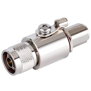 n lightning arrestor male to female bulkhead dc-3ghz 90v gas tube discharge 50 ohm rfetomax n type coaxial lightning (lightning arrestor n male to female)