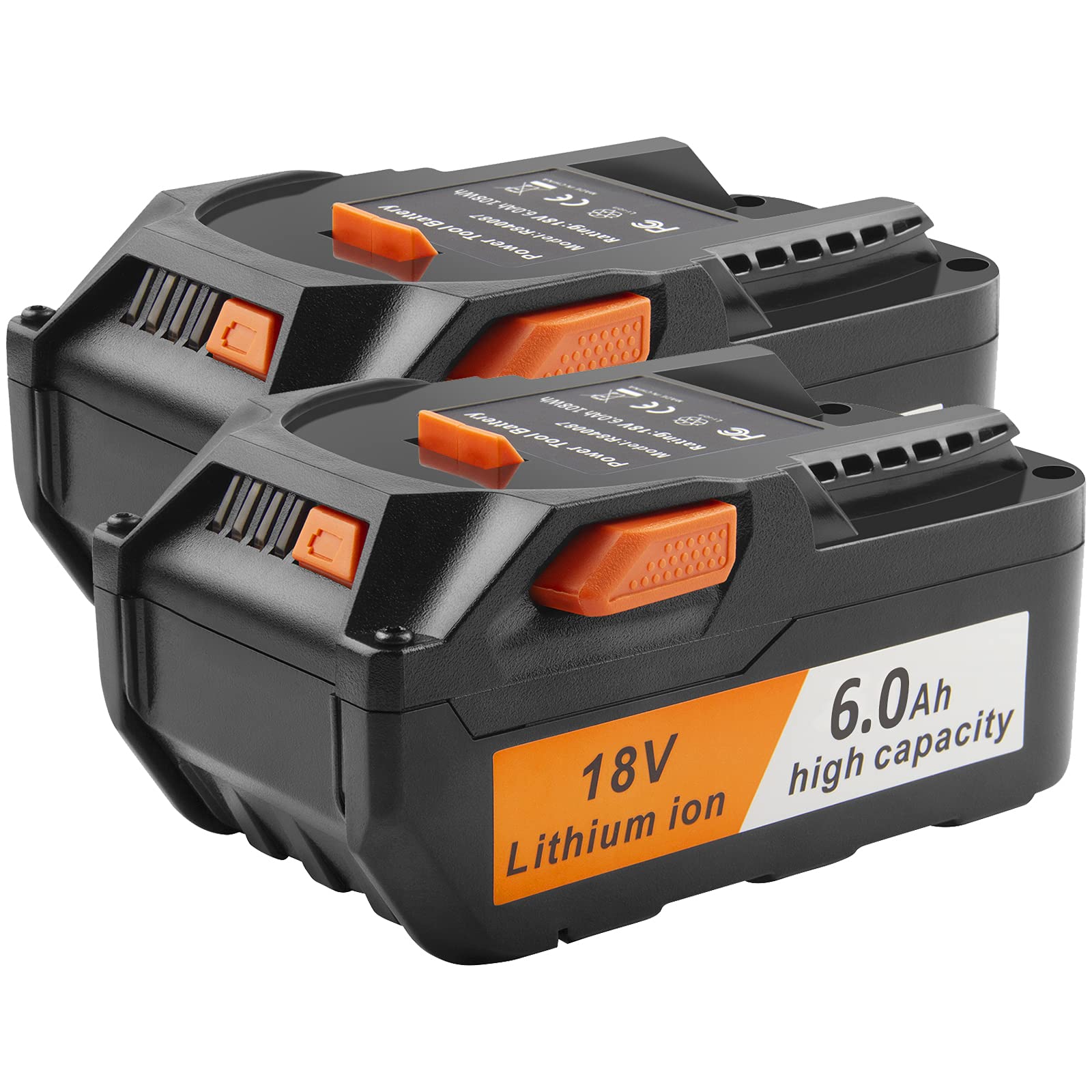 TREE.NB 18V 6.0Ah Lithium Battery - Replacement for Ridgid Power Tool Battery AC840087 R840083 R840085 R840086 R840087 R840089 AC840085 AC840086 AC840087P AC840089 AC840094 Cordless Tools (2 Packs)