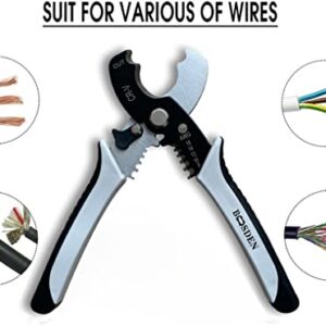 Wire Cutters Stripper, BOOSDEN 8 inch Cable Cutters, Awg Wire Cutters,Precision Wire Stripper,Heavy Duty Cable Cutters, Spring Cable Cutting Pliers for Aluminum Wire,Communications Cable Cutting