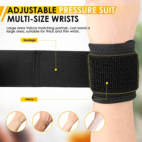 2 Pack Carpal Tunnel Wrist Brace for Women and Men: Wrist Wraps for Fitness | Wrist Support Prevention Wrist Pain, Sprains, Sports Injuries | Adjustable Wrist Strap, Suitable for Various Wrist Sizes