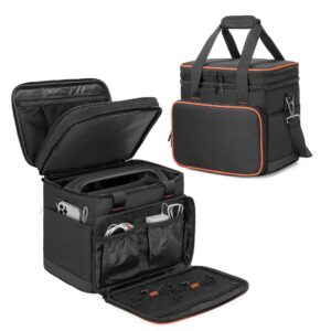 trunab double-layer carrying case compatible with jackery portable power station explorer 500, battery case with waterproof bottom and upper compartment for charging accessories