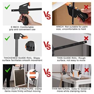 Housolution Right Angle Clamp, [2 PACK] Single Handle 90°Aluminum Alloy Corner Clamp with 6inch Bar Clamps, Right Angle Clip Clamp Tool Woodworking Welding Photo Frame Vise Holder - Silver Gray