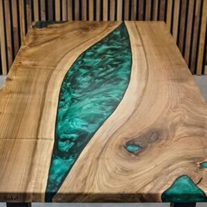 Epoxy Table, Live Edge Wooden Table, Epoxy Resin River Table, Natural Wood,Dining Table, Natural Epoxy Table, Resin Table 42" x 24" Inch